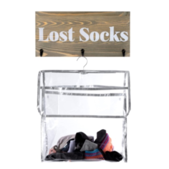 Wall Decor | New Rustic Wooden Lost Sockssign With Three Hooks And One ...